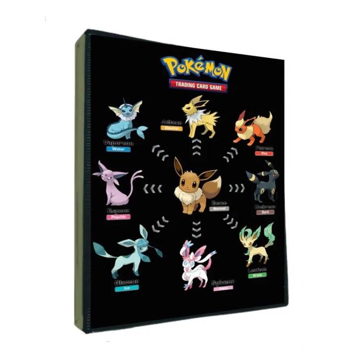 Álbum Pokémon Fichário Pasta Porta 180 Cards Eevee Evoluções ...