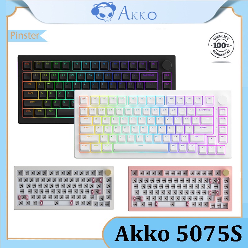 Akko 5075S Kit De Teclado Mecânico/Estrutura Com Claro De Fundo RGB ...