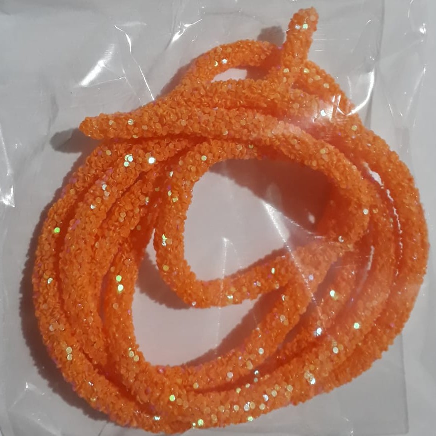 Tubo de Paetê ( proximadamente 1 metro) Laranja - Planeta das artes ...