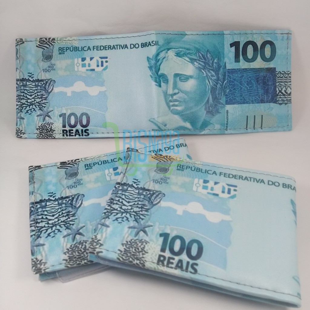 Carteira de Nota 100Reais Garoupa Estampa de Fora | Shopee Brasil