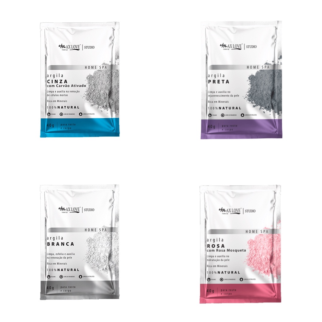 Argila Max Love - Argila Branca - Argila Rosa - Argila Preta - Argila ...