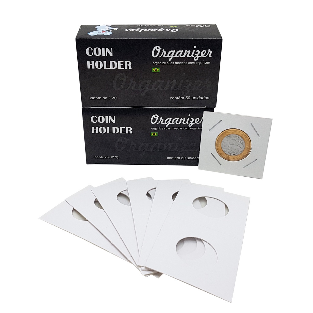 Coin Holder 2 caixas com 50 unidades Cada Marca Organizer Coin Holder ...