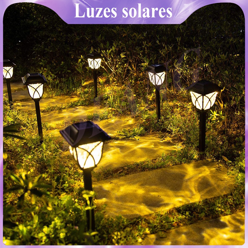 DFANG Lâmpada Solar LED Retro Luminária Solar Espeto Poste Jardim ...