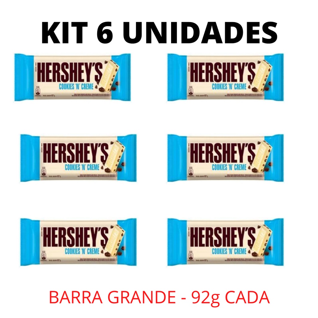 Kit Barra De Chocolate - HERSHEYS - 6un | Shopee Brasil