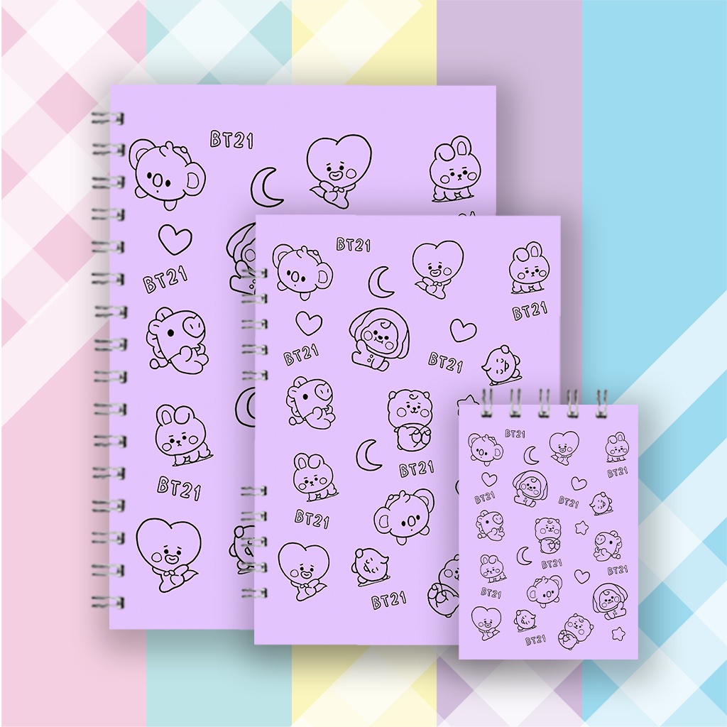 BTS BT21 2 Caderno Bullet Journal Bloco de Notas | Shopee Brasil