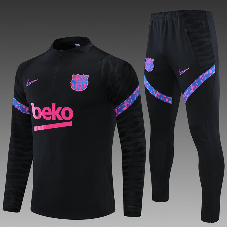 2021 2022 kit De Treinamento De Futebol Barcelona Manga Longa Preta ...