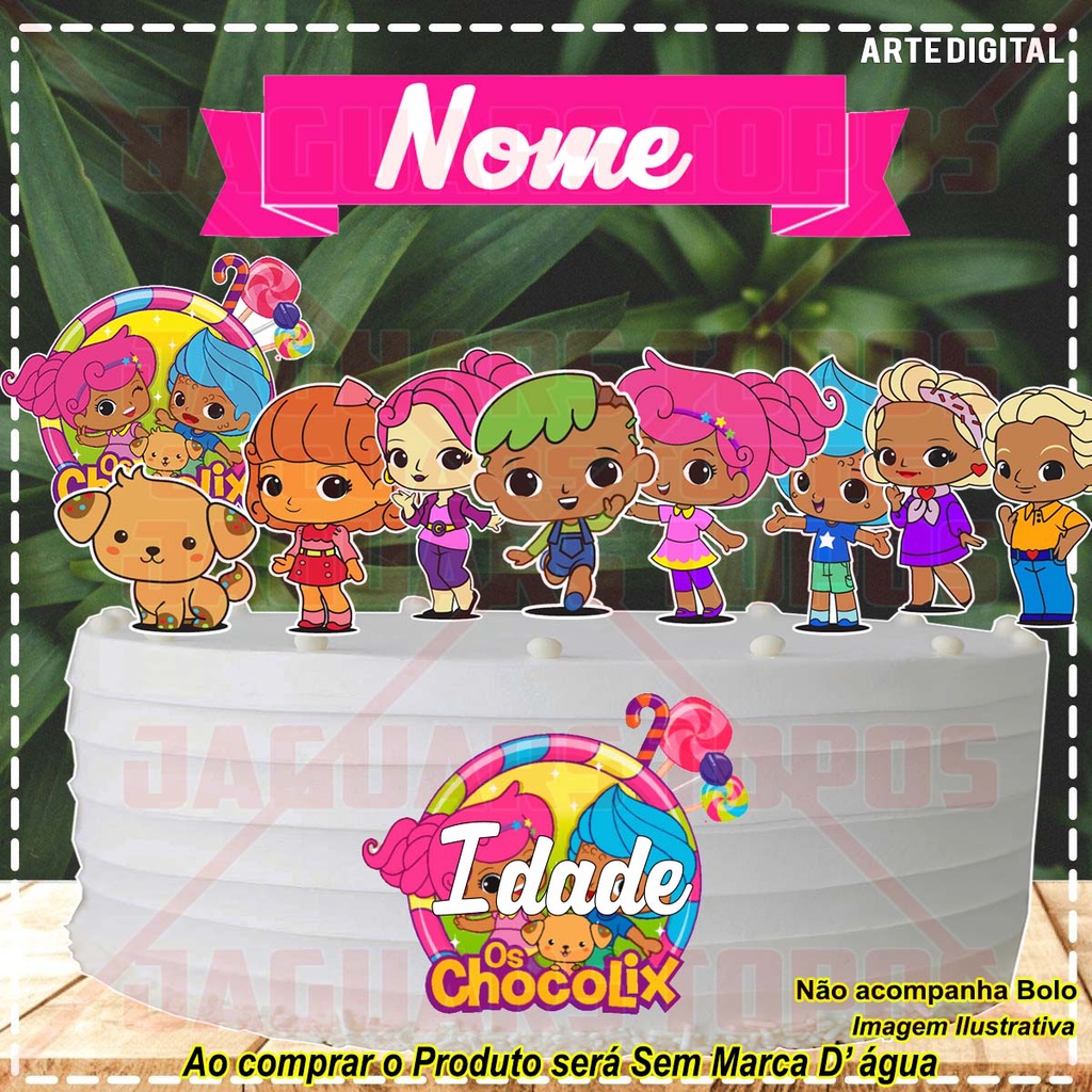 Topo De Bolo - Os Chocoli.x- Pronto No Palito Personalizado | Shopee Brasil