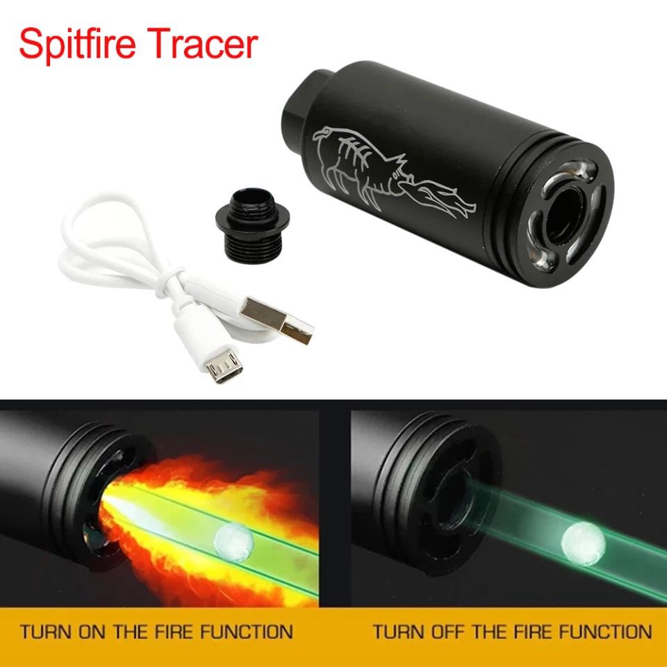 Tracer Spitfire Supressor Airsoft Simula Tiro Porquinho Novo | Shopee ...