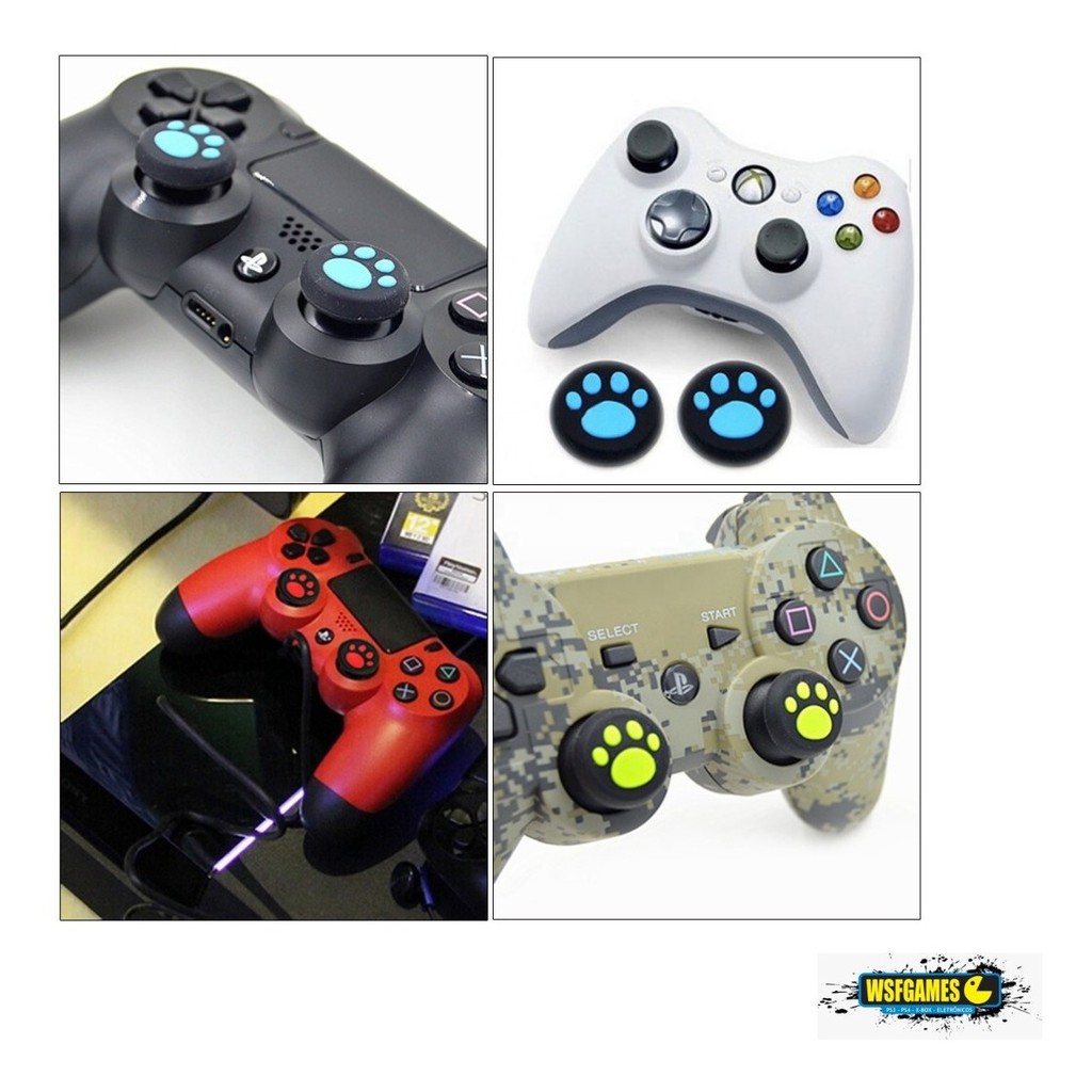 01 Par De Grip Protetor Pata & Patinhas Controle Ps3 Ps4 Ps5 Xbox One ...