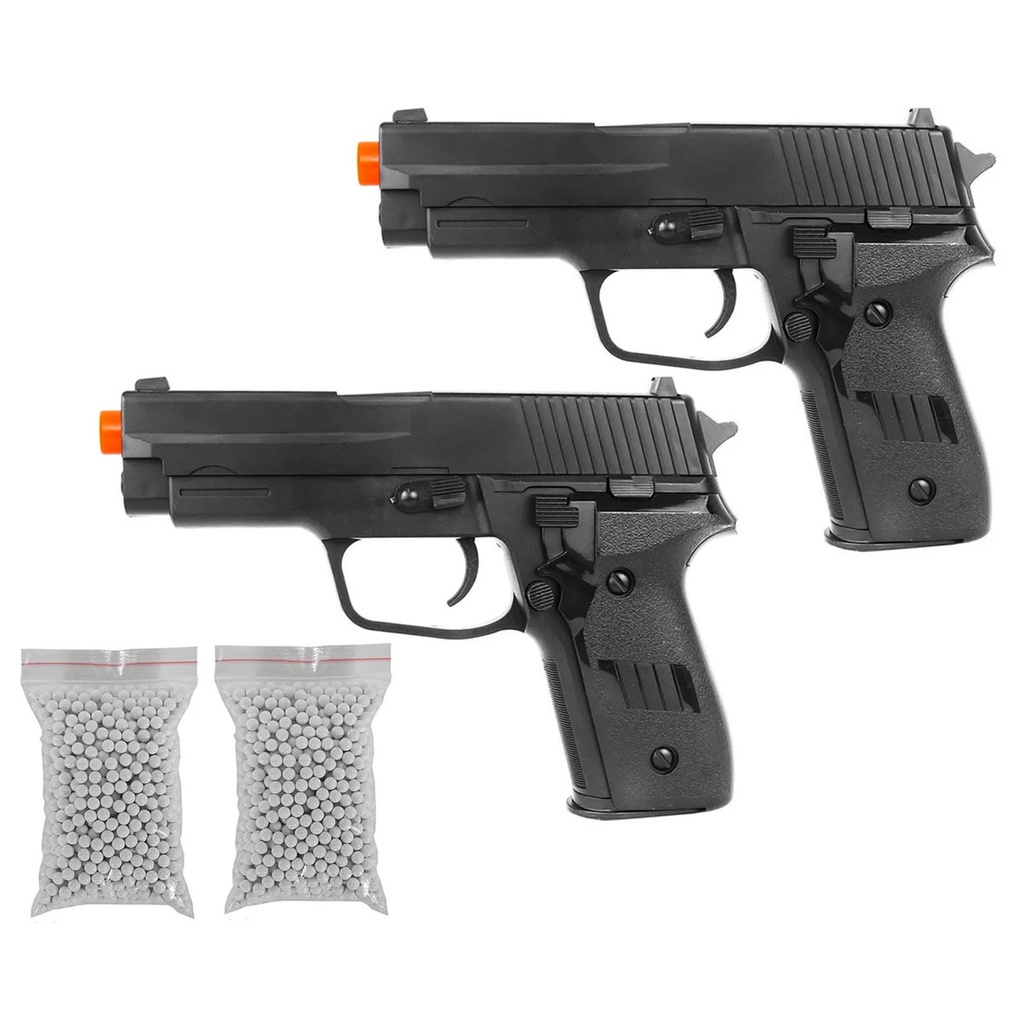 Pistola Airsoft Vigor Spring 6mm Sig Sauer P226 180fps Combo 2 Armas Air Soft com 600 Esferas ...