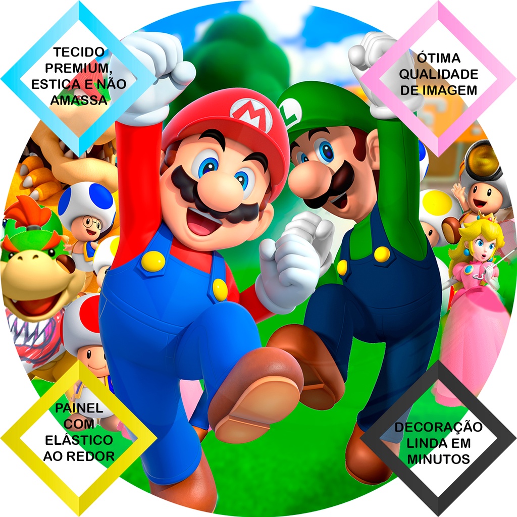Painel Redondo - Super Mario World | Shopee Brasil