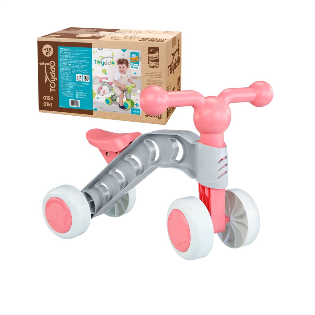 motoca infantil na cor rosa triciclo da roma brinquedos | Shopee Brasil