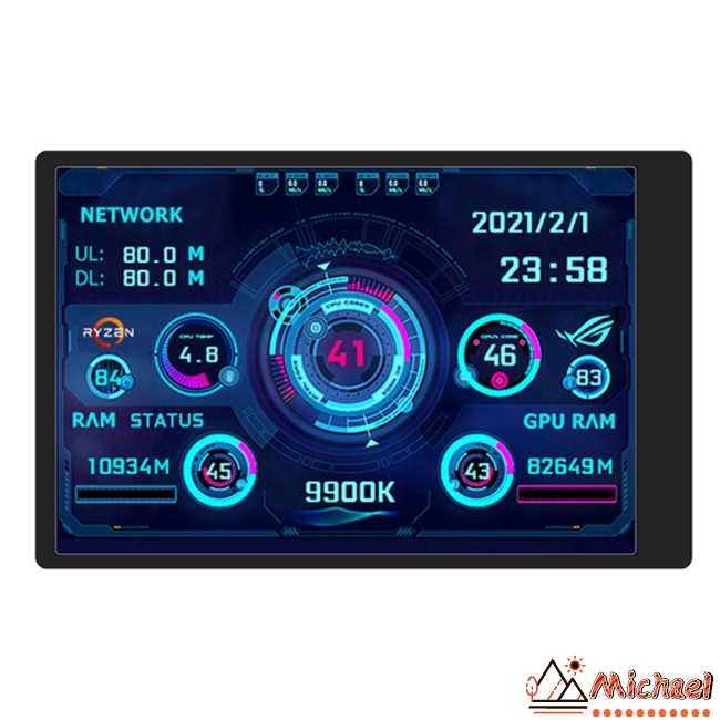 MC 】 Monitor De 3.5/5 Polegadas Ips Display Sub-Tela Metal Shell Usb-c ...