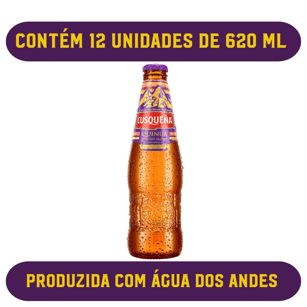 Cerveja Cusqueña Quinoa 620 ml - Caixa com 12 unidades | Shopee Brasil