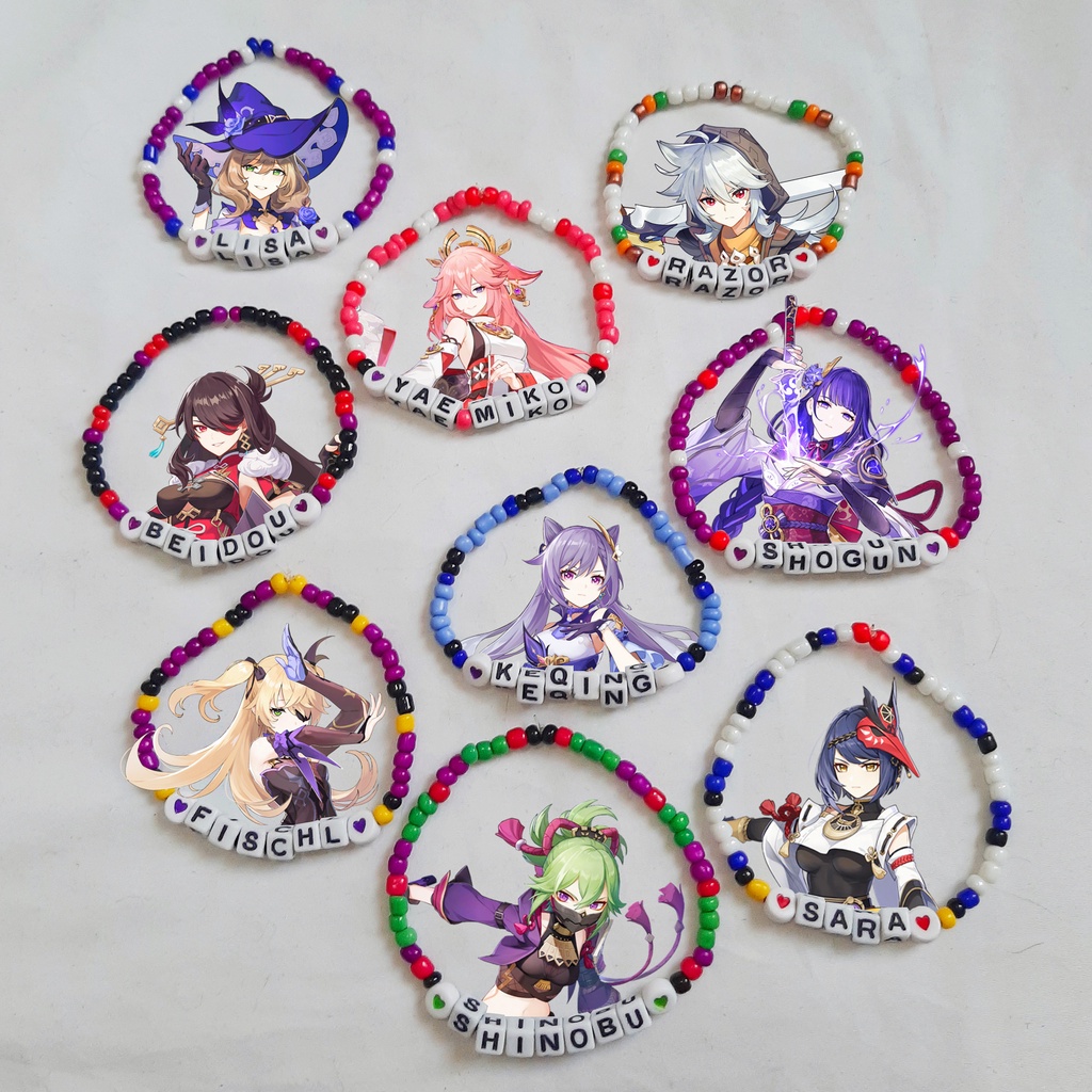 Electro Genshin Impact Pulseiras - Beidou, Fischl, Keking, Lisa, Razor ...