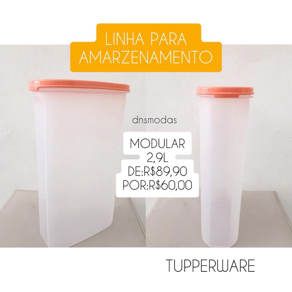 Tupperware Modulares Diversos Tamanhos- Ideal para Organizar Alimentos ...
