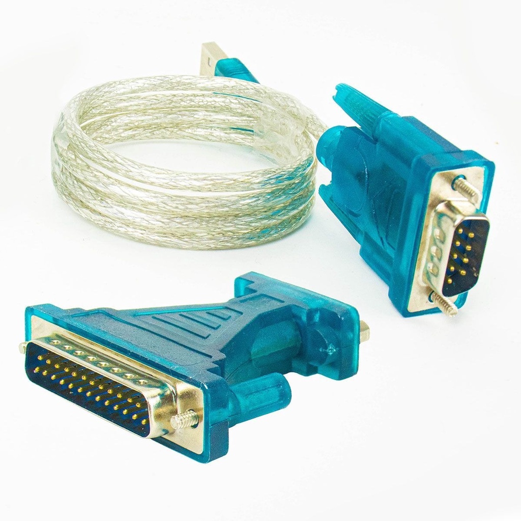 Cabo Serial Conversor Usb 2.0 Rs232 Macho + Adaptador Db25 | Shopee Brasil