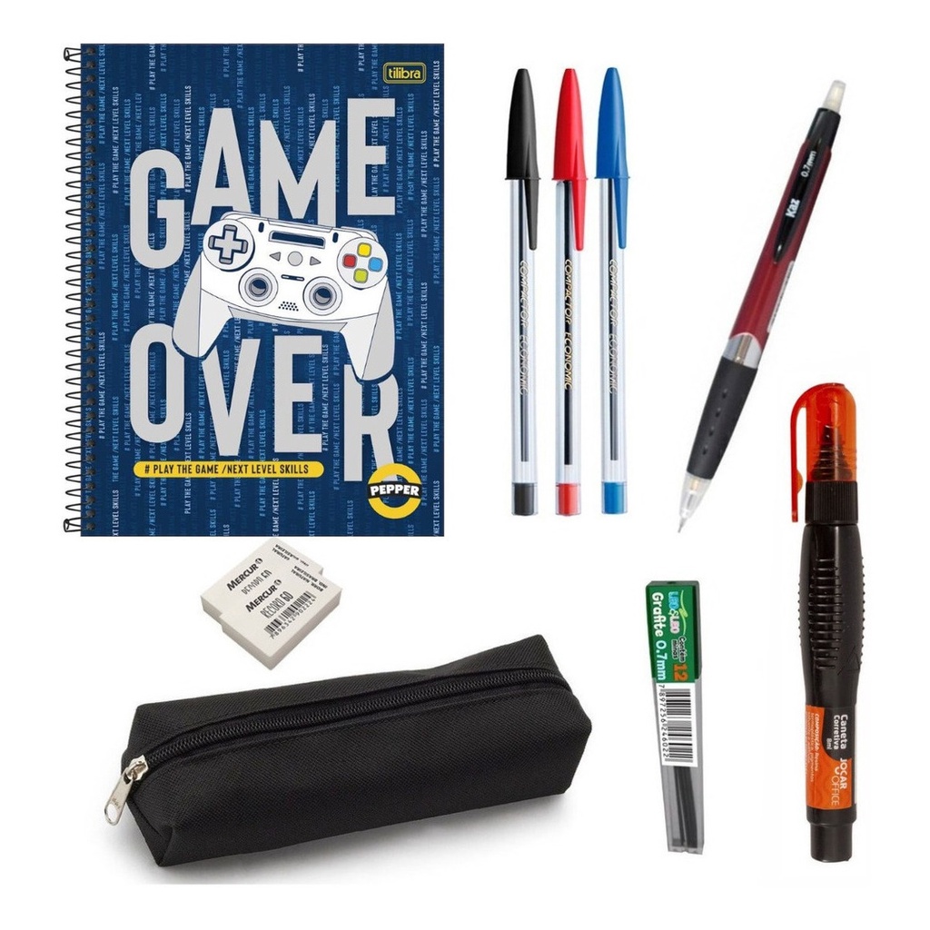 Kit Material Escolar Infantil Com 16 Itens Básicos Variado - Escorrega ...