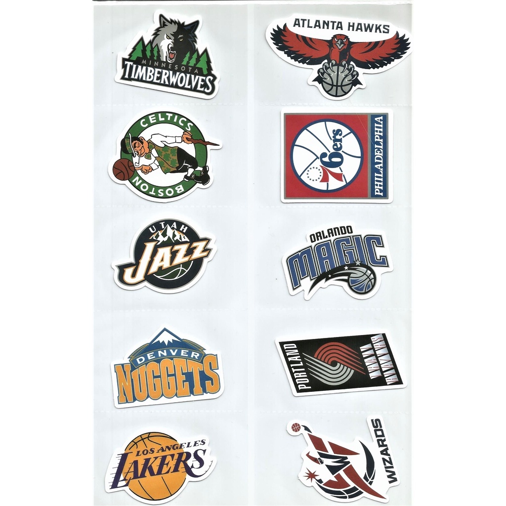 Cartela com 10 Adesivos Kit Sortidos Nba +50 Modelos | Envio Imediato | Shopee Brasil