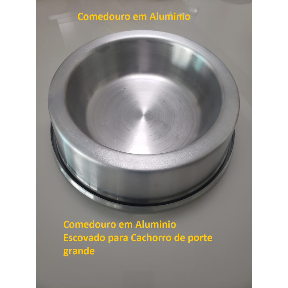 Comedouro em Aluminio Escovado para cachorro porte Grande | Shopee Brasil
