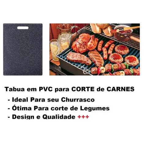 Tabua Em Pvc Para Corte De Carne E Legumes Ideal Churrasco 29,5X38X1CM ...