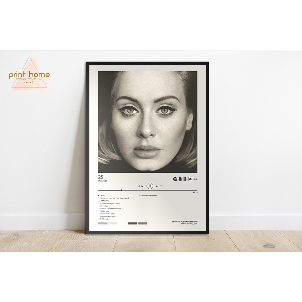 Quadro Placa MDF Spotify Álbum Adele 25 | Shopee Brasil