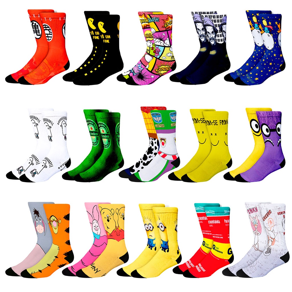 Meias Divertidas 1000 Estampas Exclusivas e Personalizadas - Produzidas ...