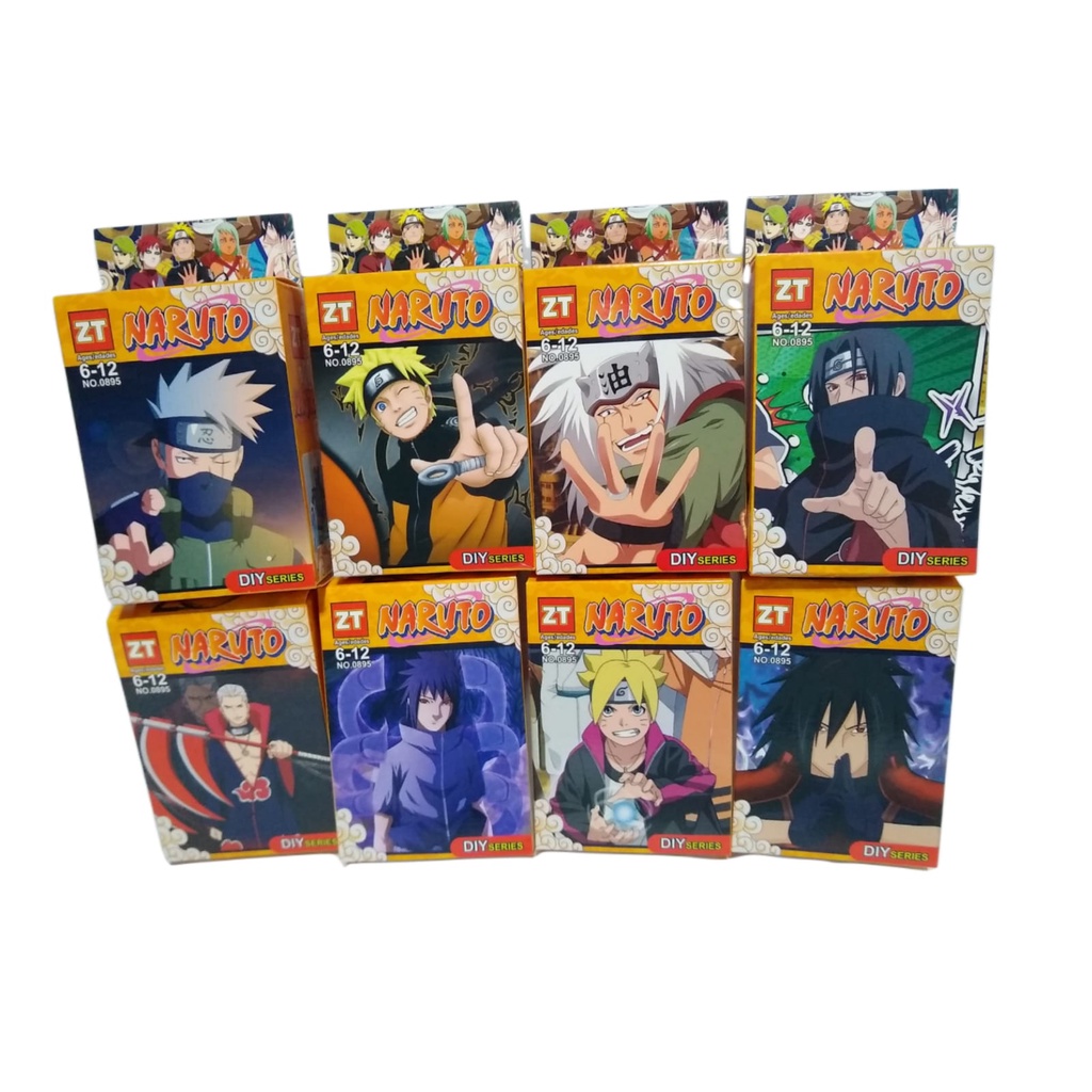 Kt 08 Bonecos Naruto Blocos de Montar Naruto 04cm Tipo Lego | Shopee Brasil