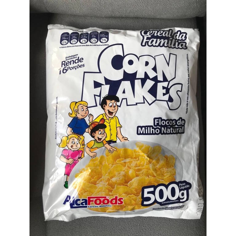 Cereal Matinal Corn Flakes SEM ACUCAR - Alca Foods - 500G. | Shopee Brasil