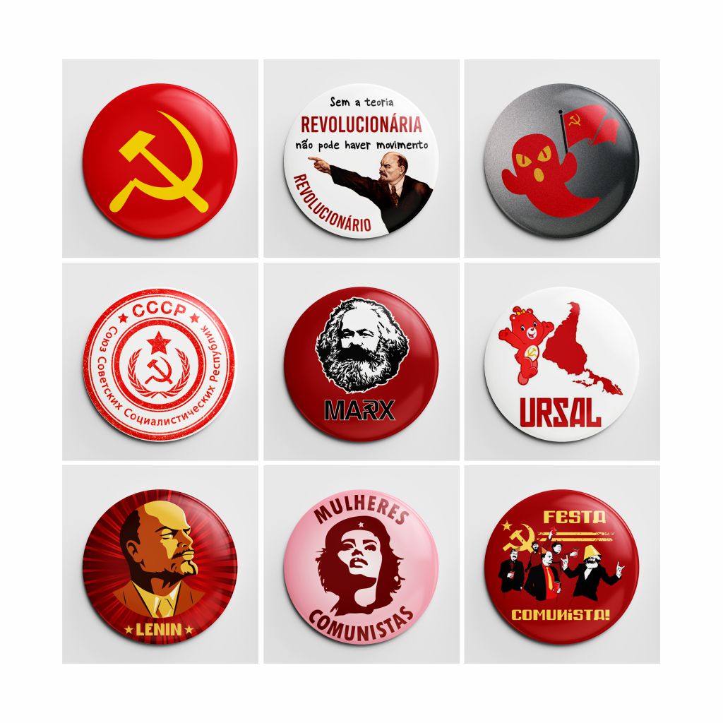 Bottons Comunismo | Socialismo | Marx | Lenin | CCCP - Escorrega o Preço
