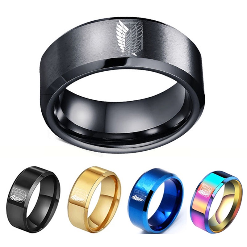 5 Styles Anime Attack On Titan Ring Giant Legion Bandeira Signet Anel ...