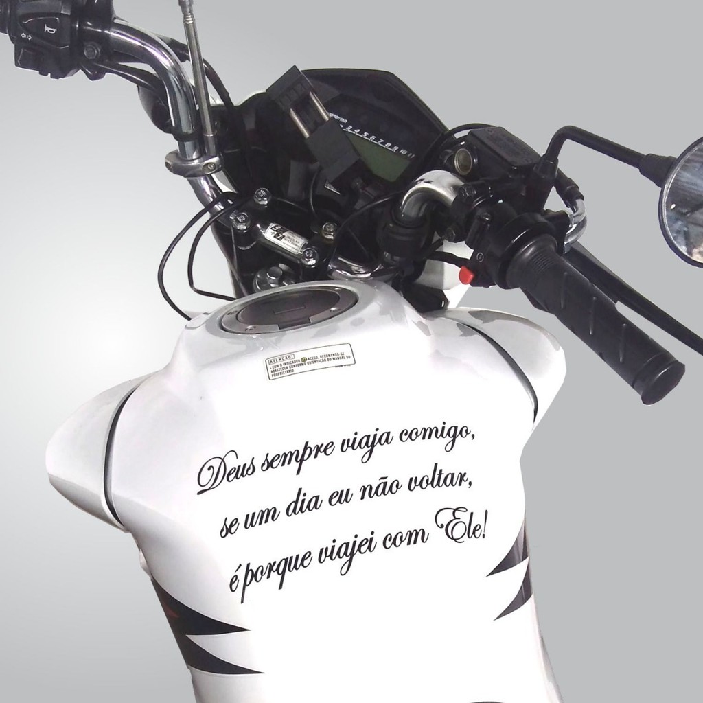 Adesivo Para Tanque de Moto Deus Sempre Viaja Comigo 18x10cm | Shopee Brasil