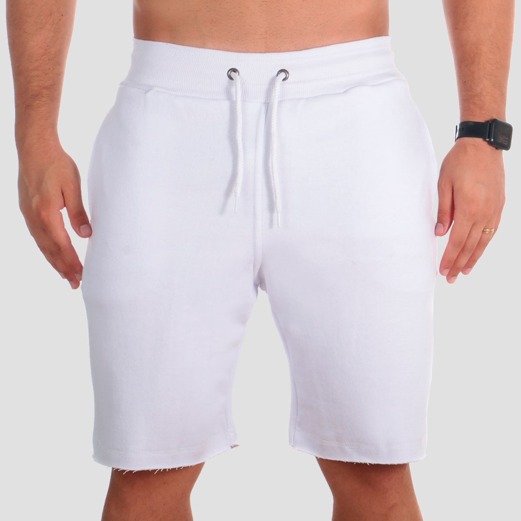 Bermuda Branca Amasculina De Moletom Flanelado Casual Elegante | Shopee ...
