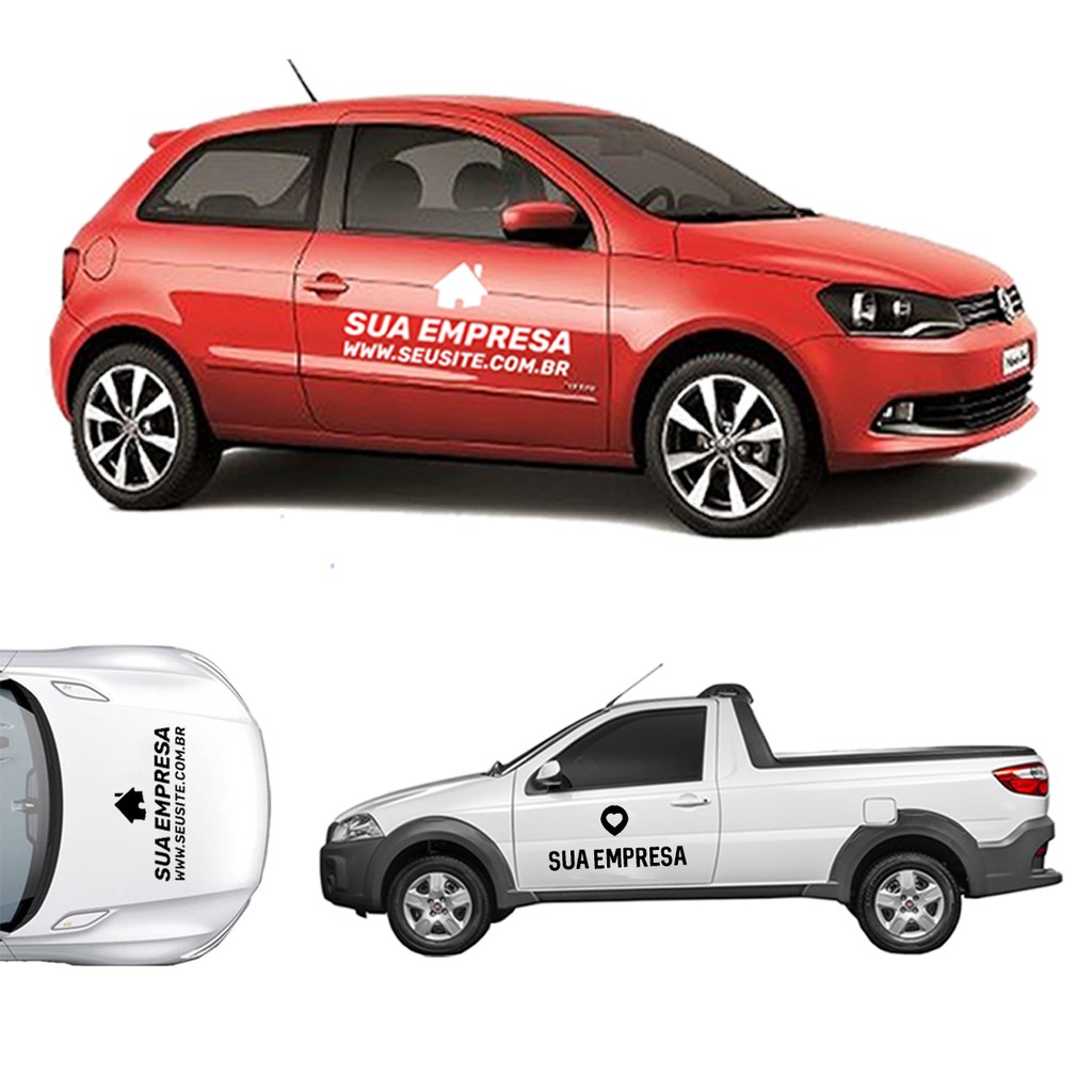 Kit 9 Adesivos Carro Personalizado Sua Marca Logo Empresa | Shopee Brasil