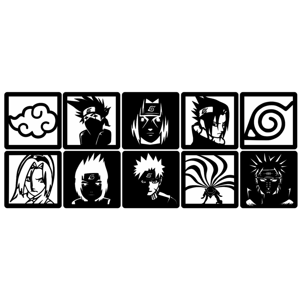10 Quadros Naruto em MDF 10x10 | Shopee Brasil