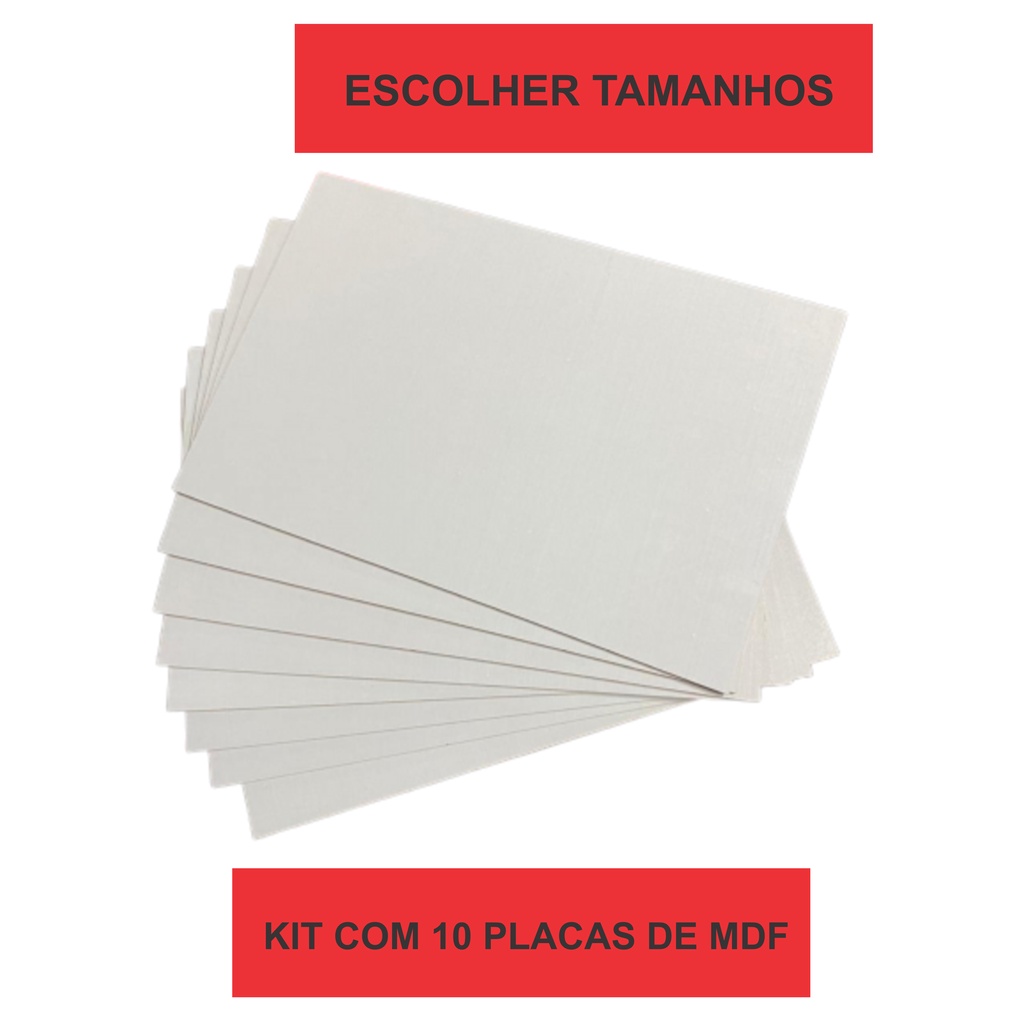 10 Chapas Placas De Mdf Vários Tamanhos A4 A5 - Chapa De Mdf De 2,5mm ...