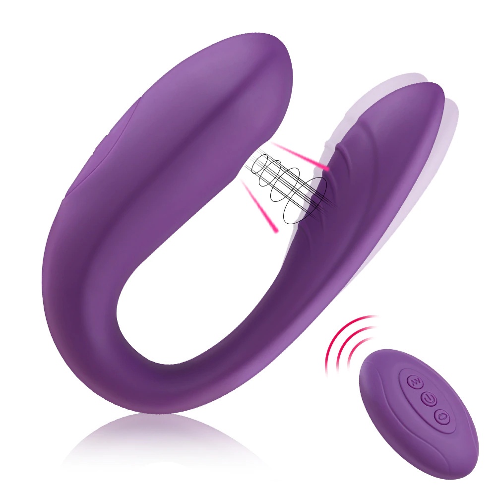 Vibrador Casal Controle Remoto U + Sugador de clitóris + 10 Velocidades Recarregável Sem fio ...