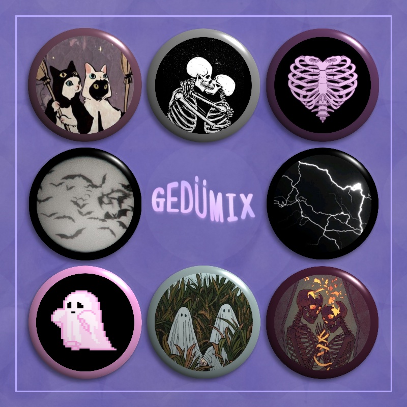 Bottons Aesthetic Goth Broche Gótico Dark Pin Gatinho Esqueleto Botton ...