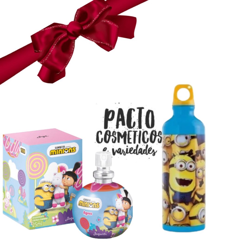 Kit com perfume Agnes Jequiti 25ml e garrafa minions avon 500ml ...