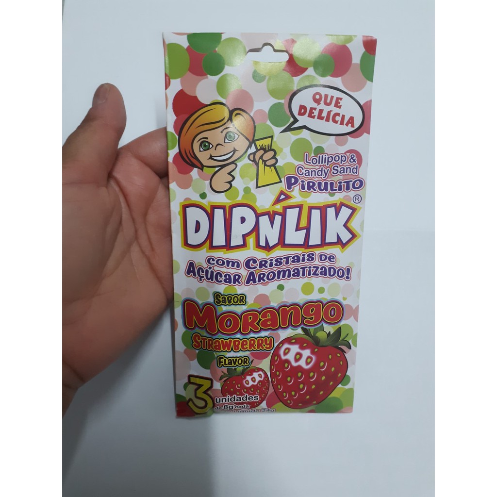 Pirulito Dipnlik com saquinho de cristais de açúcar | Shopee Brasil