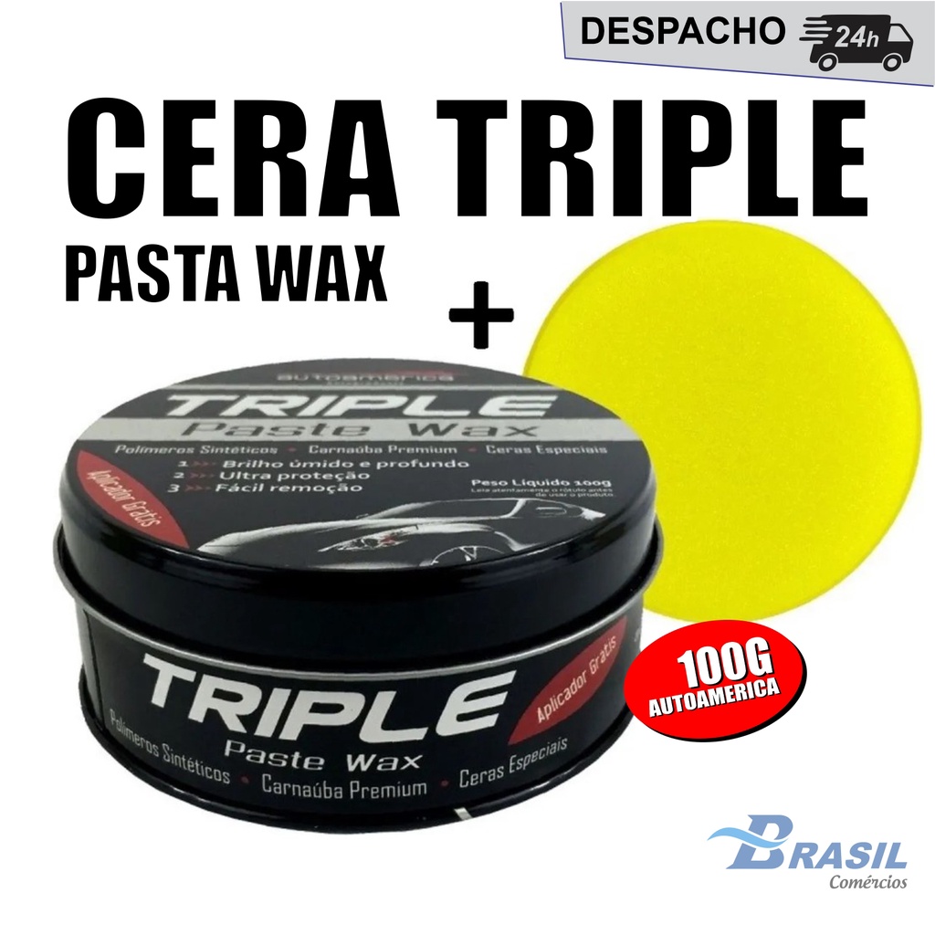 Cera Automotiva de Carnaúba Triple Paste Wax 100g Autoamerica para ...