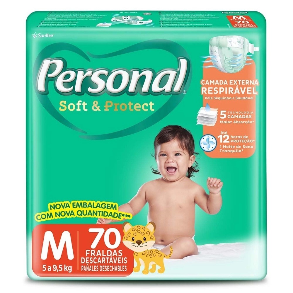 Fralda Personal Baby Soft & Protect, Todos os Tamanhos Hiper | Shopee ...