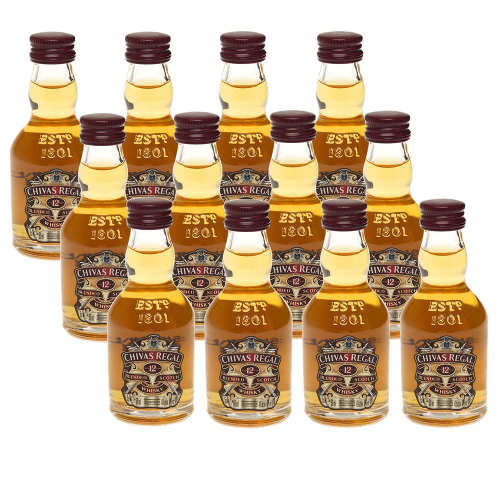 Kit 12 Unidades Mini Whisky Chivas Regal 12 Anos 50ml | Shopee Brasil