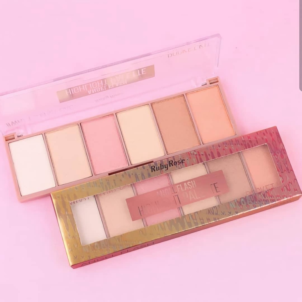 RUBY ROSE HB 7513 PALETA DE ILUMINADORES ANGEL FLASH 6 CORES | Shopee ...