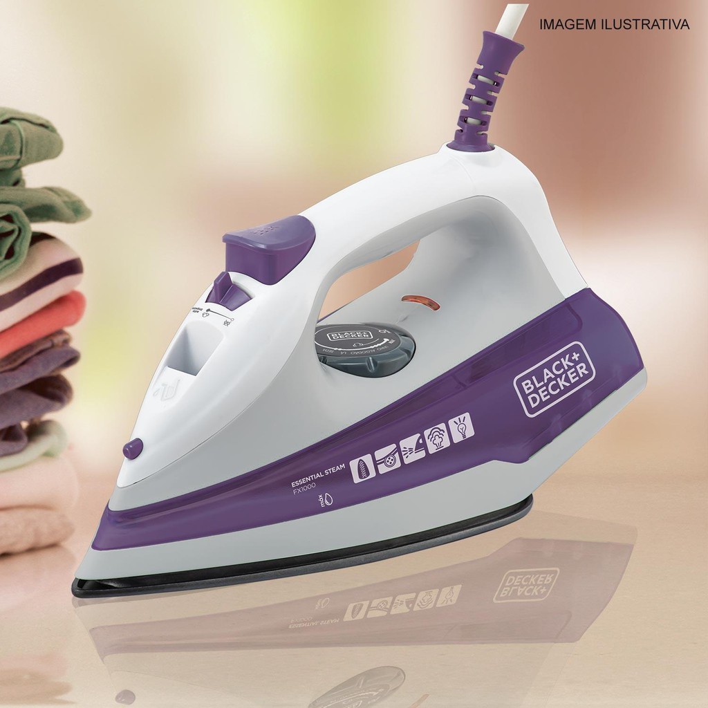 Ferro De Passar A Vapor Black & Decker Fx1000 Roxo 110V & 220V Nota ...