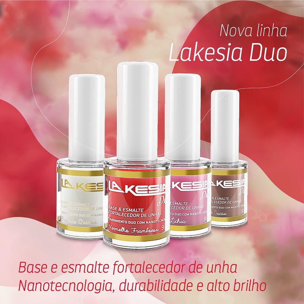 Lakesia Duo Base & Esmalte Fortalecedor de Unhas 9ml | Shopee Brasil