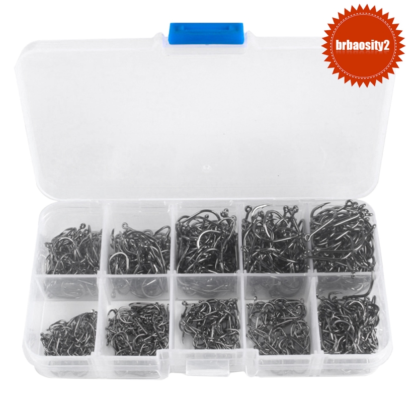[BRBAOSITY2] 300pcs/set Assorted Carbon Steel Fish Jig Hooks Octopus ...