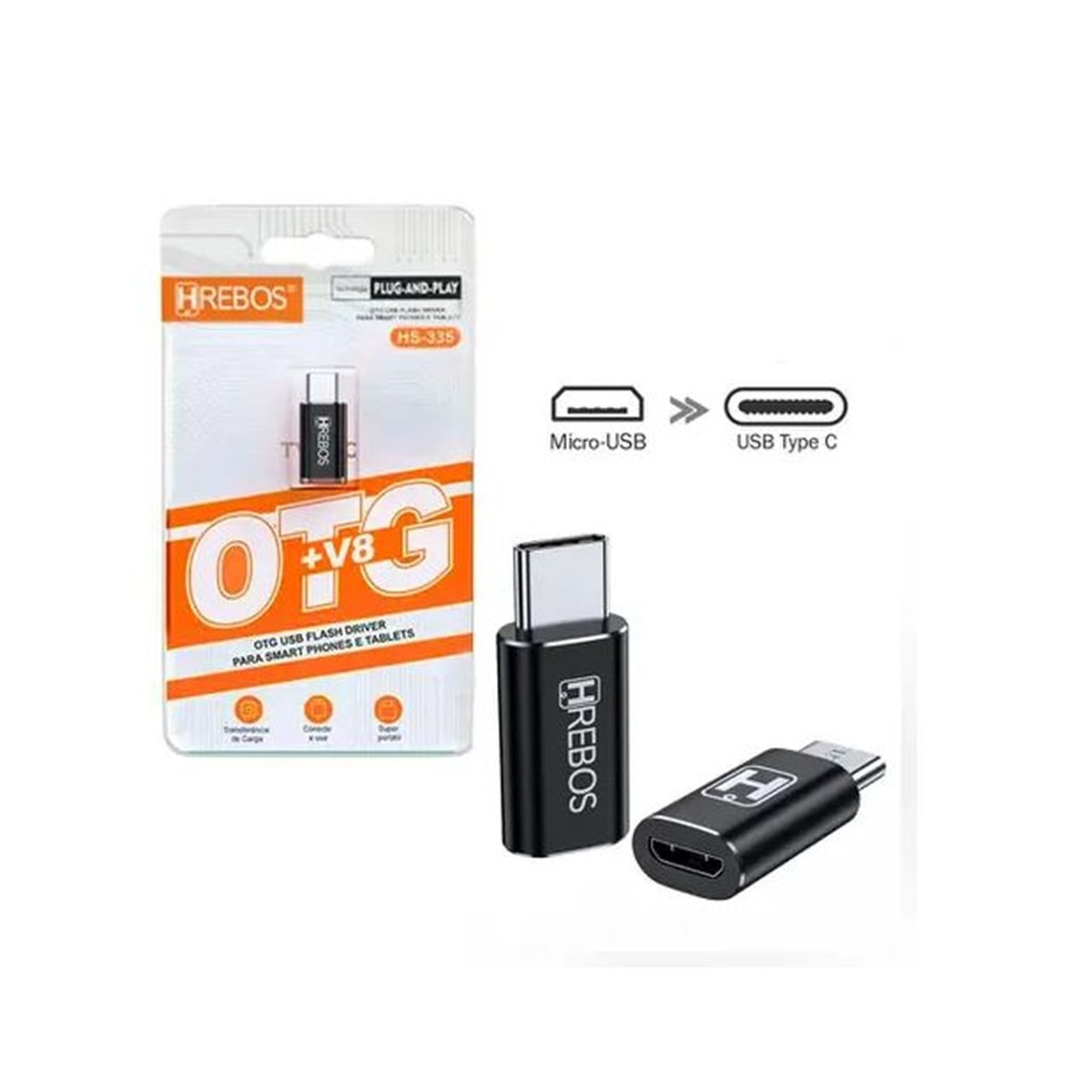 Adaptador Entrada V8 Micro Usb x Femea Saida Usb Tipo C | Shopee Brasil