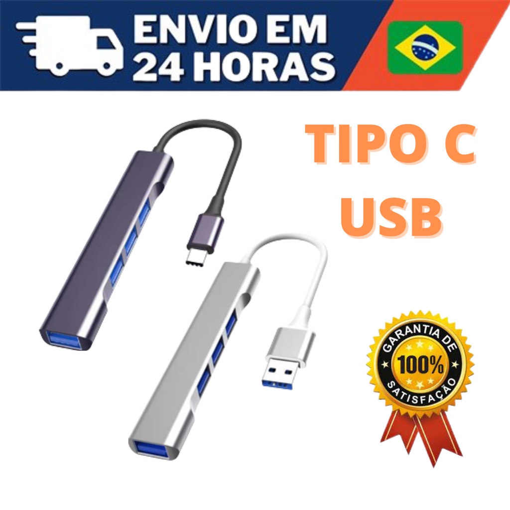 Hub USB 4 portas 2.0/3.0 USB Switch Divisor USB Celular Adaptador OTG ...