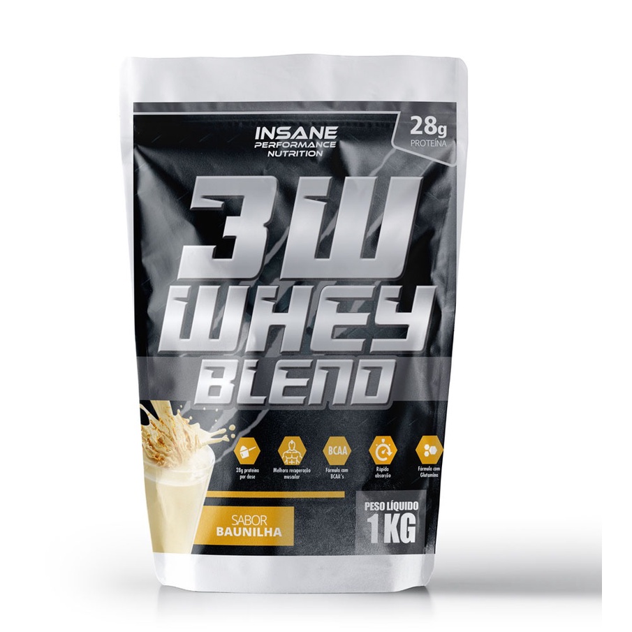Whey Protein 3w isolado concentra e hidrolisado 1 kg + laudo | Shopee ...